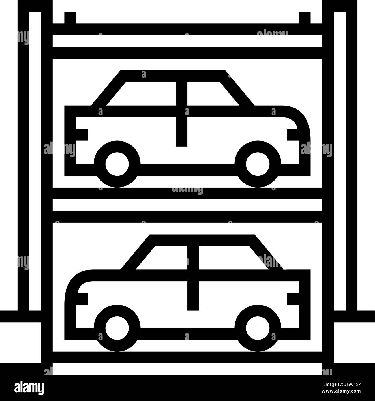 multilevel automobile parking line icon vector illustration Stock ...
