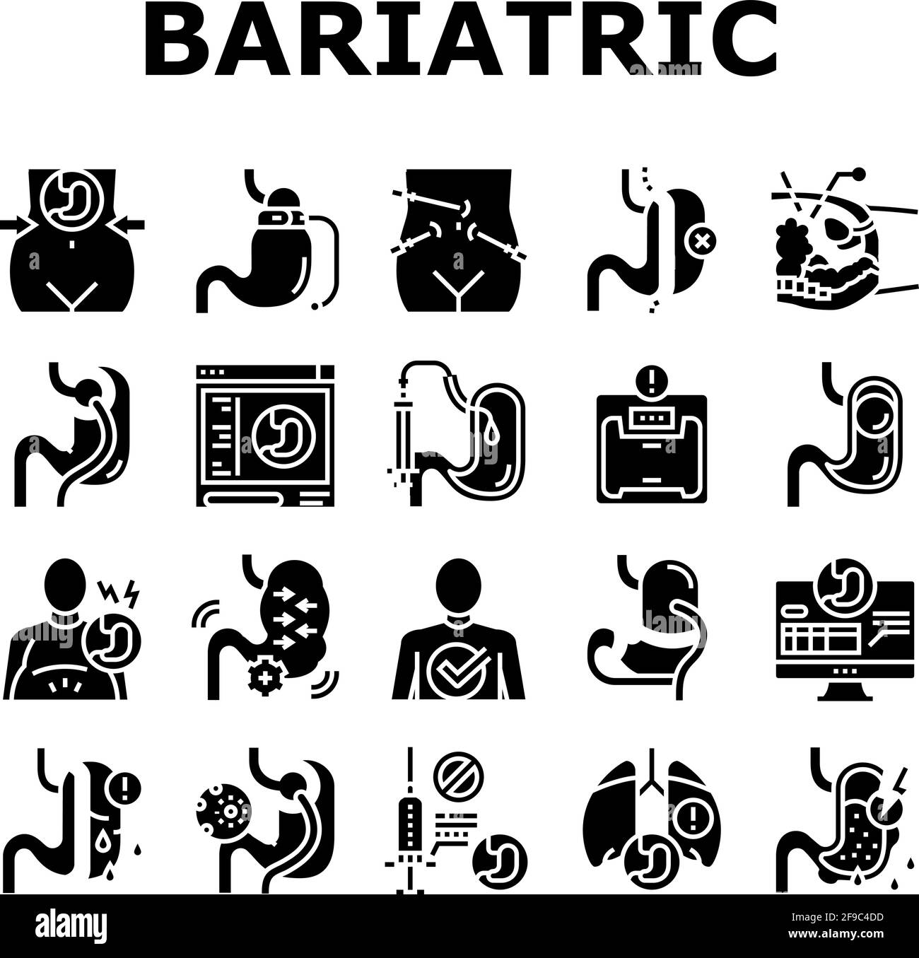 Bariatric Surgery Collection Icons Set Vector Stock Vector Image & Art ...