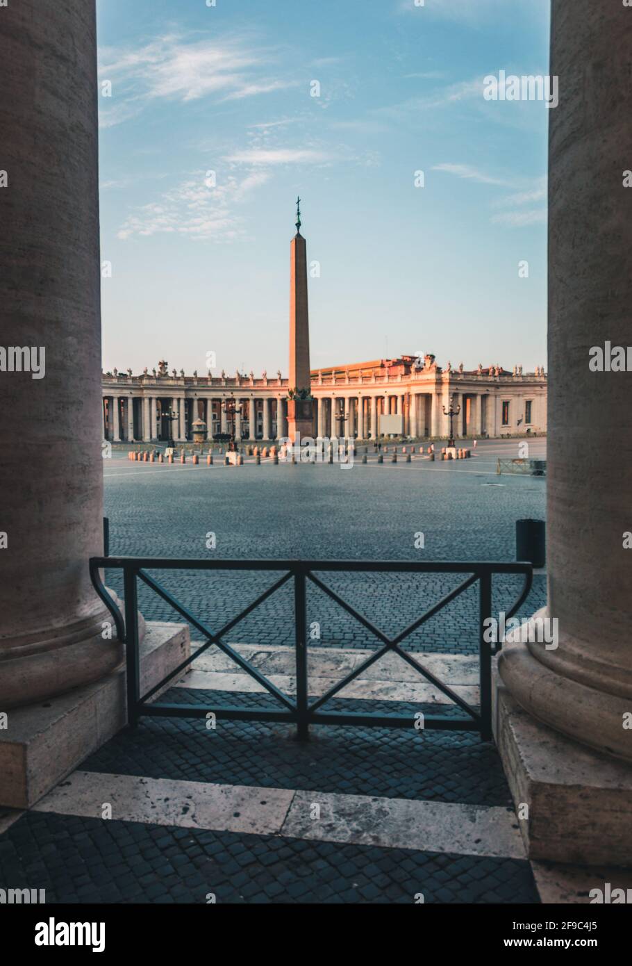 Obelisk on Saint Peter's Square in morning light. Vatican, Rome, Italy ...