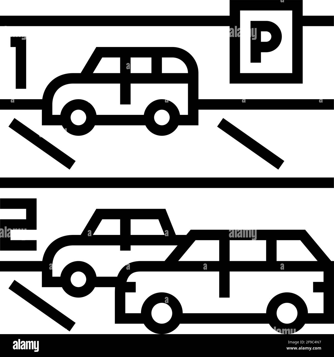 multilevel car parking line icon vector illustration Stock Vector Image ...