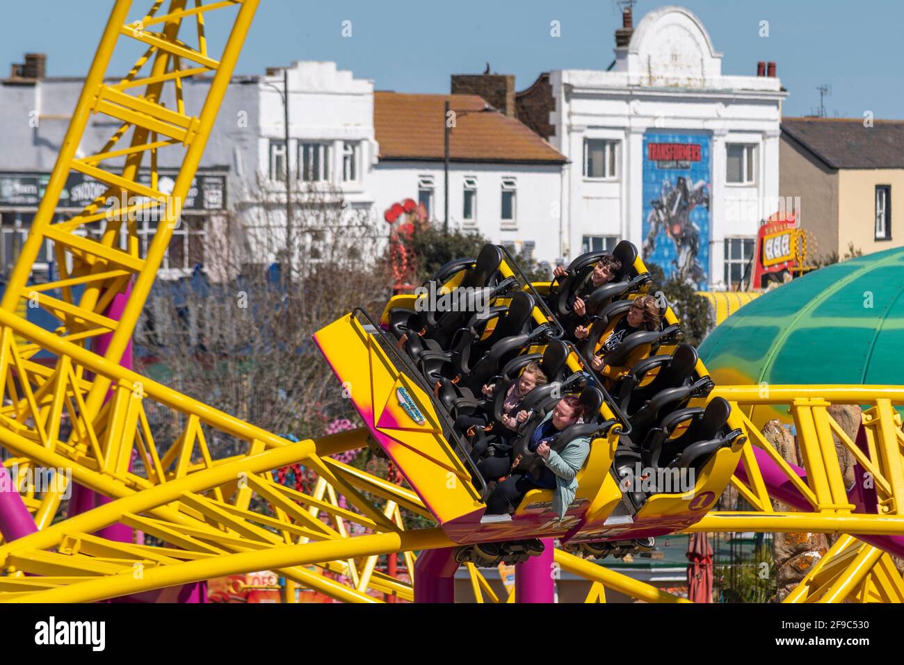 Thrill Ride In Amusement Park High Resolution Stock Photography and ...