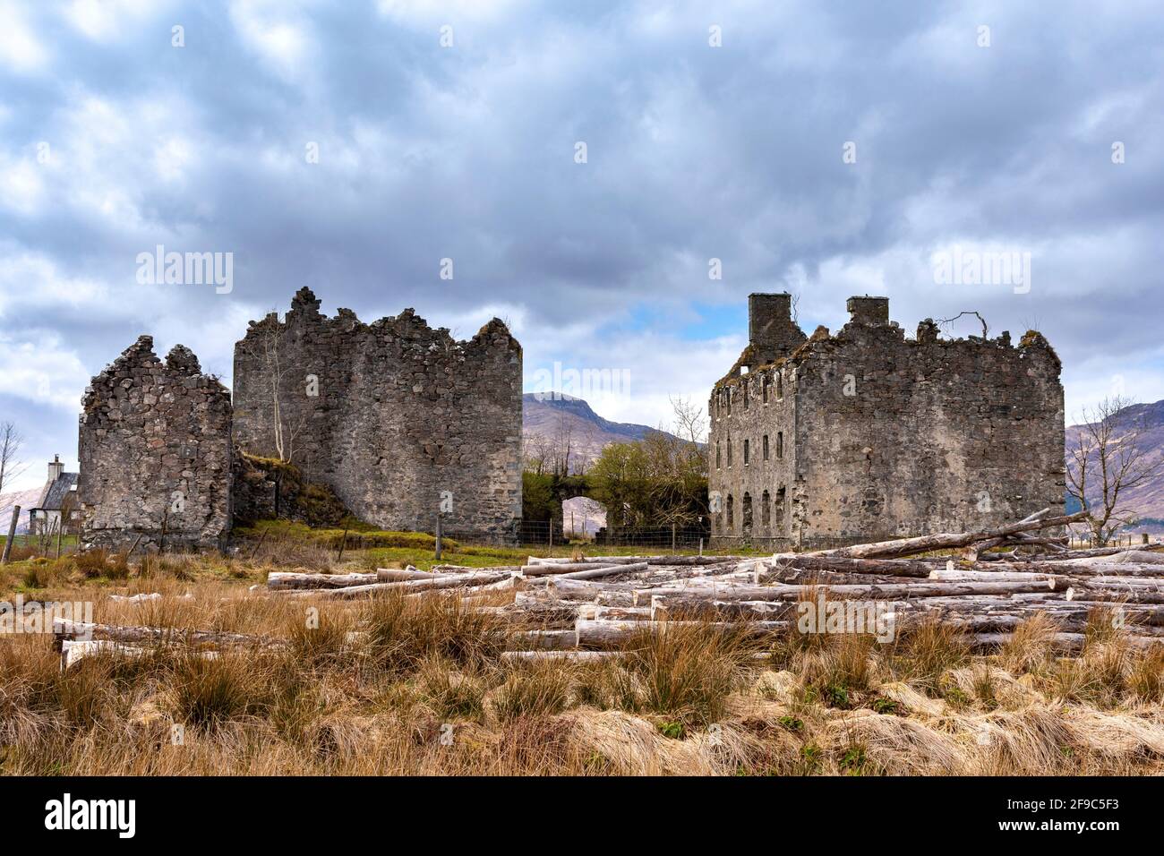 BERNERA BARRACKS GLENELG SCOTLAND THE TWO BLOCK RUINS SEEN FROM THE ...