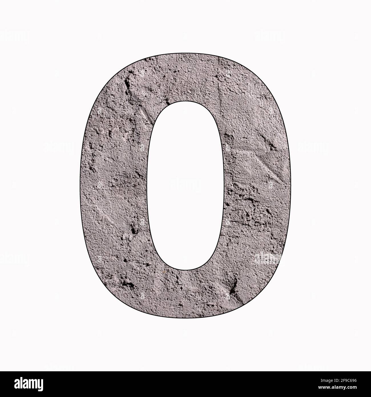 zero - Alphabet in gray stucco texture Stock Photo - Alamy