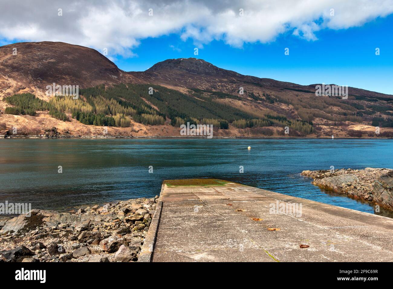 GLENELG ISLE OF SKYE FERRY TERMINAL THE SLIPWAY LEADING INTO WATERS OF ...