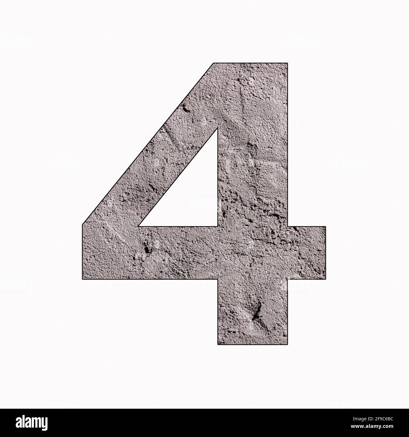 four - Alphabet in gray stucco texture Stock Photo - Alamy