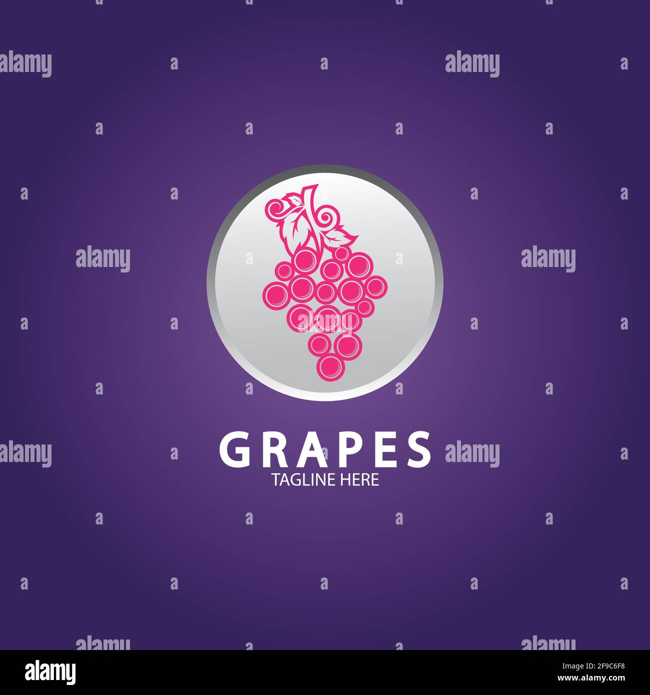 Grapes logo template vector icon illustration design Stock Vector Image ...