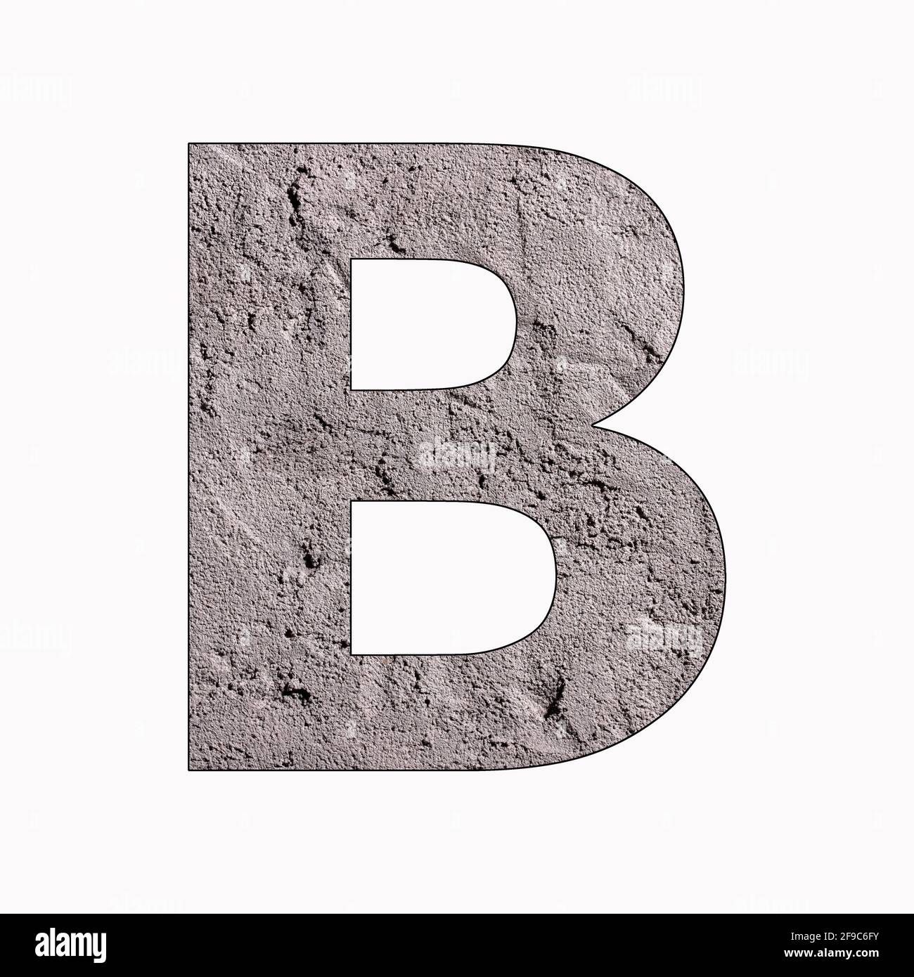 Letter B - Alphabet in gray stucco texture Stock Photo - Alamy