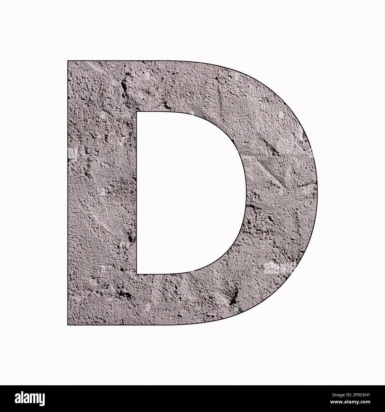 Letter D - Alphabet in gray stucco texture Stock Photo - Alamy