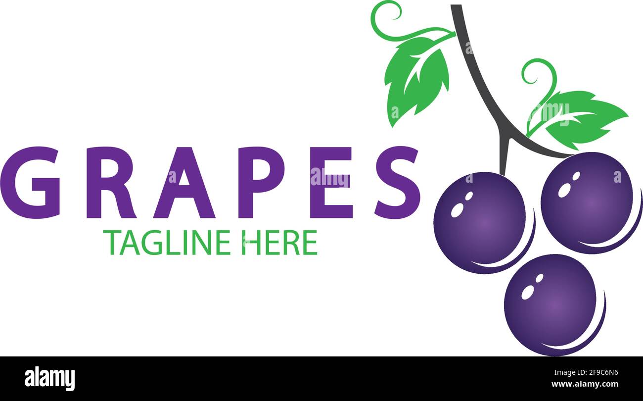Grapes logo template vector icon illustration design Stock Vector Image ...