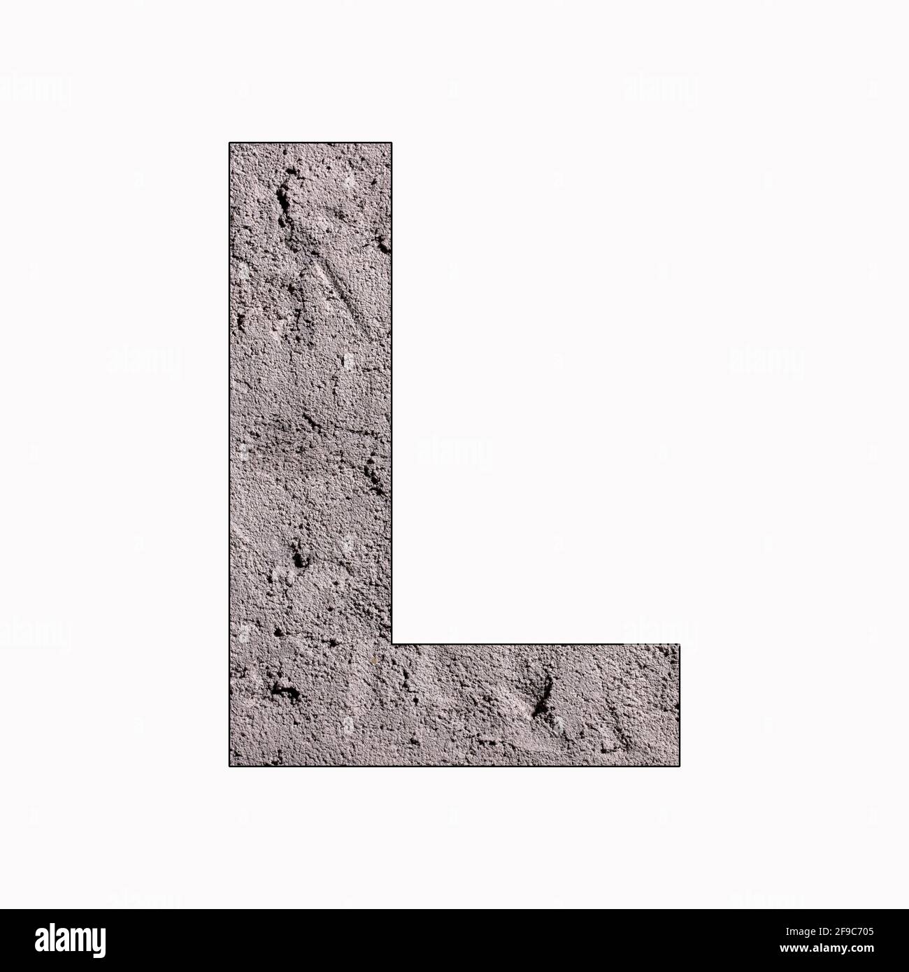 Alphabet letter L on gray stucco texture Stock Photo - Alamy