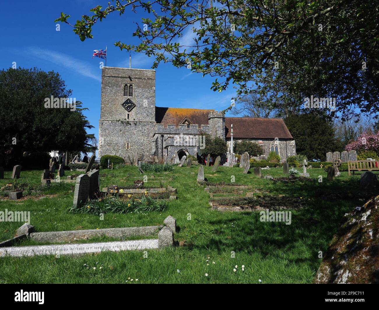 Borden, Kent, UK. 17th April, 2021. A flag at half mast for Prince ...