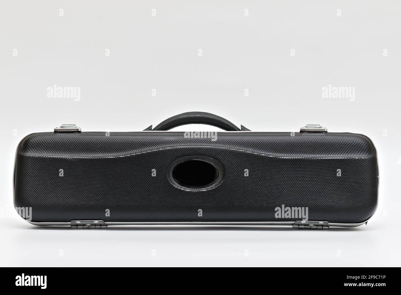 Black long case for wind musical instrument on a white background Stock ...