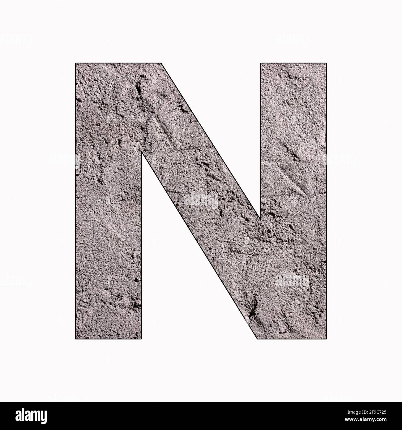 Alphabet letter N on gray stucco texture Stock Photo - Alamy