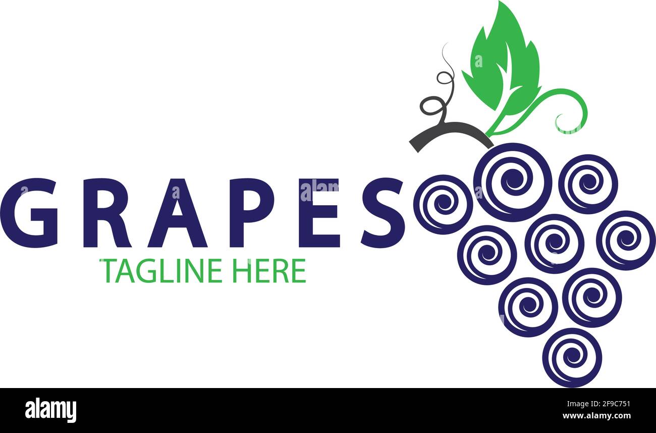 Grapes logo template vector icon illustration design Stock Vector Image ...