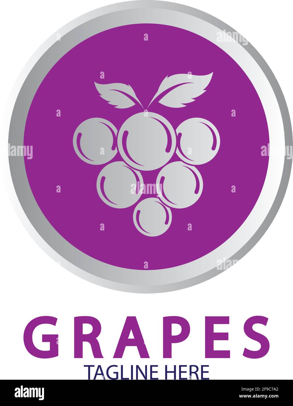 Grapes Vector Logo Icon isolated. Organic Wine branding template ...