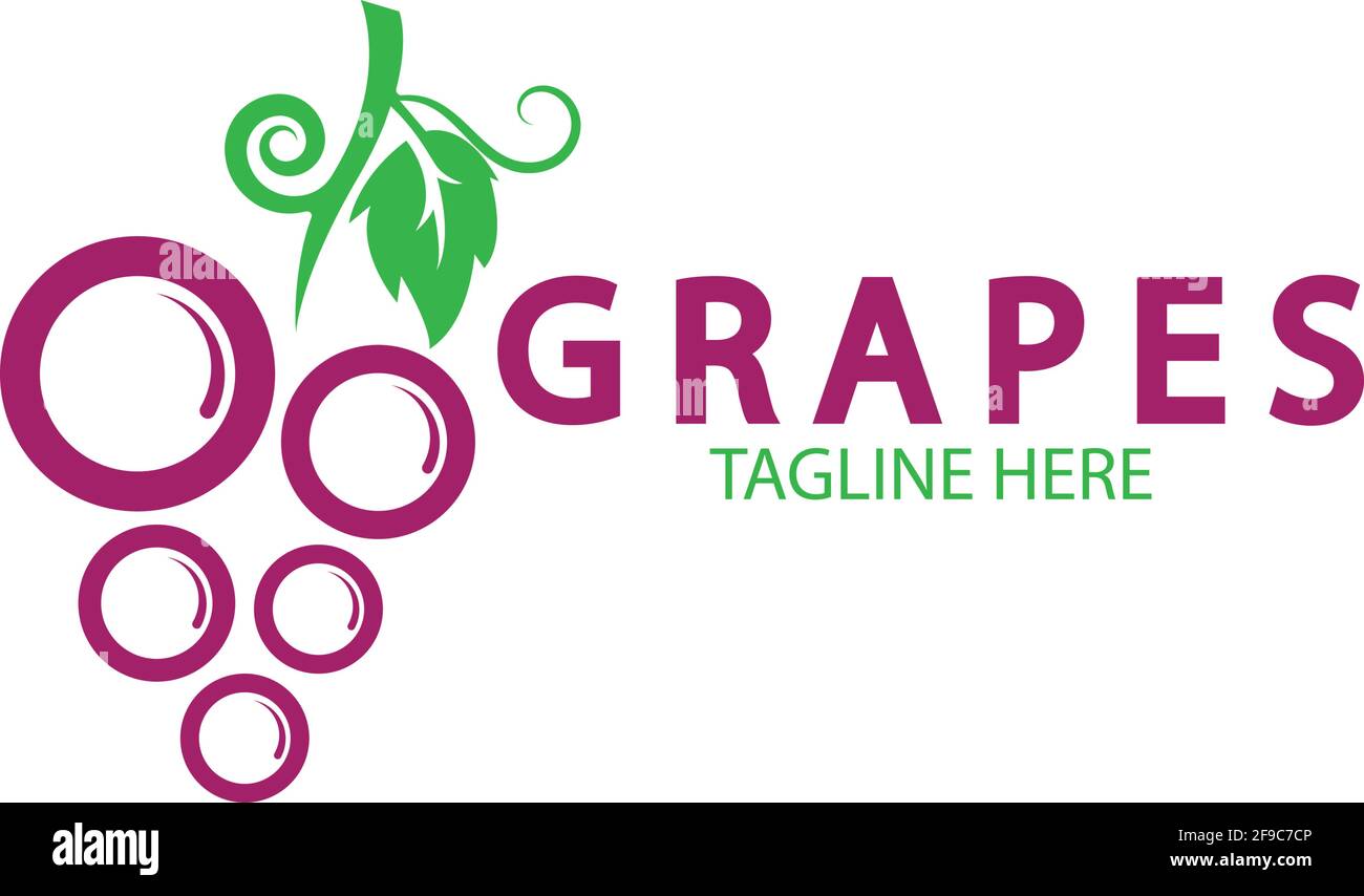 Grapes logo template vector icon illustration design Stock Vector Image ...