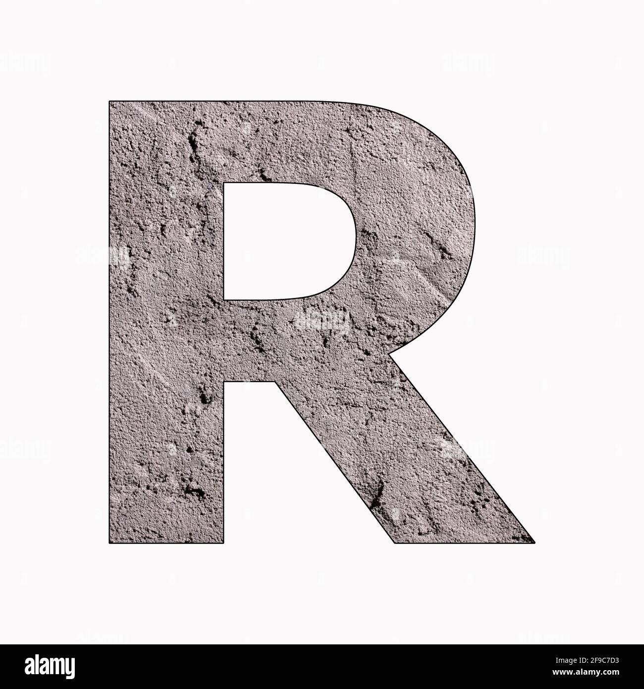 Alphabet letter R on gray stucco texture Stock Photo - Alamy