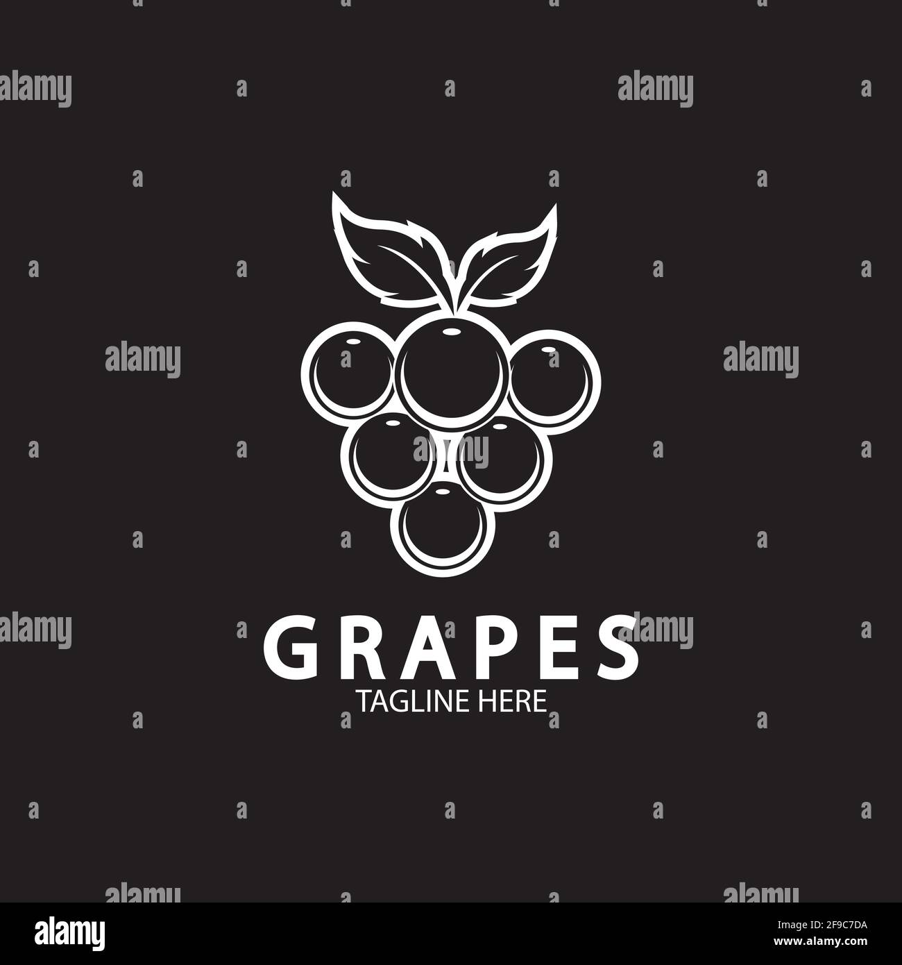 Grapes Vector Logo Icon isolated. Organic Wine branding template ...