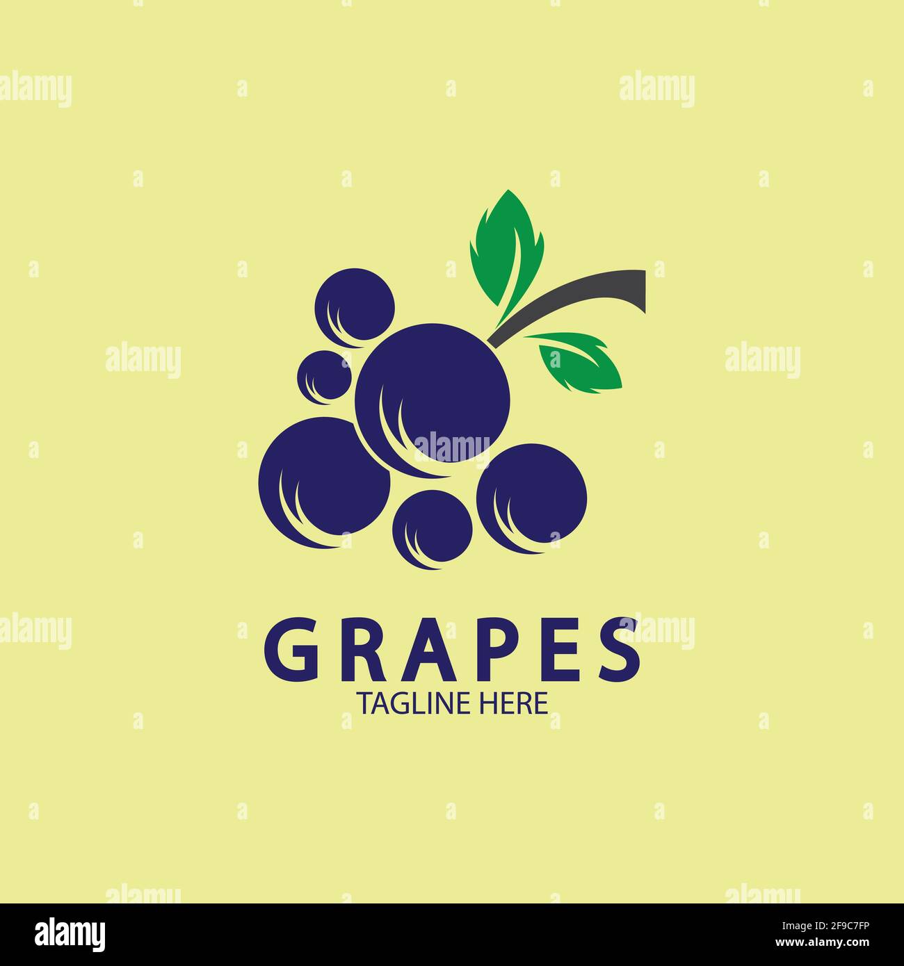Grapes Vector Logo Icon isolated. Organic Wine branding template ...