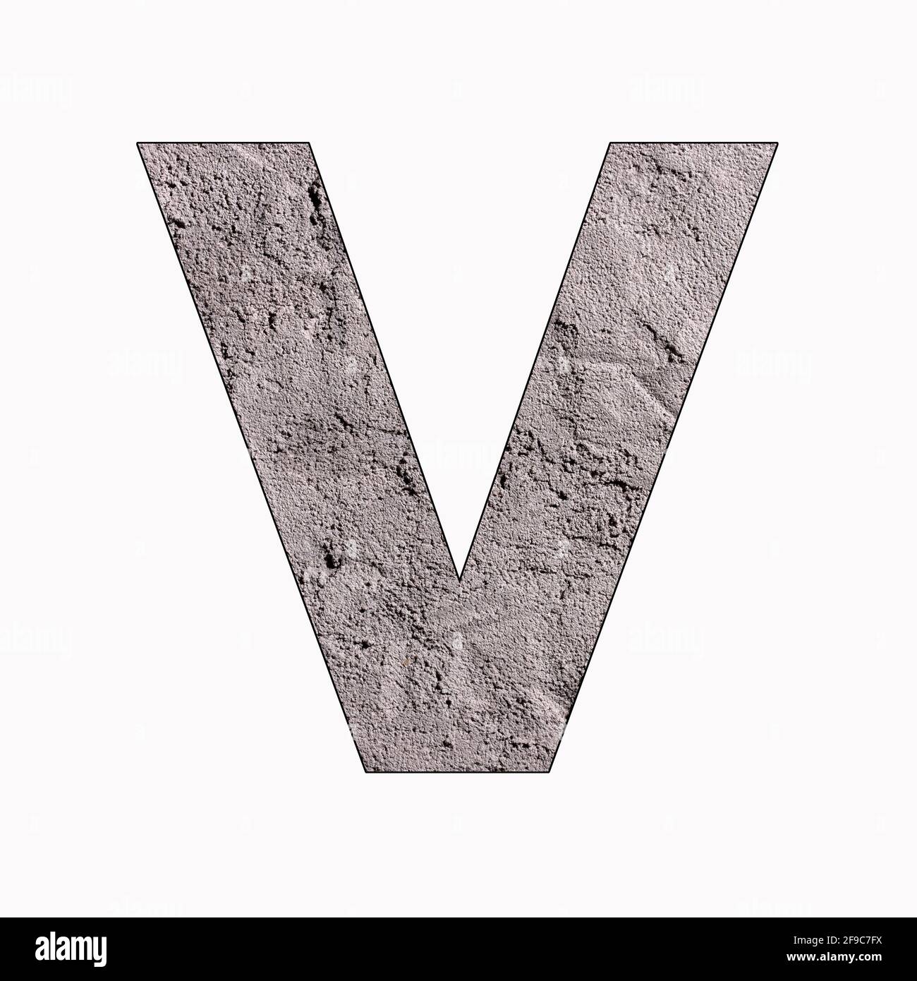 Alphabet letter V on gray stucco texture Stock Photo - Alamy