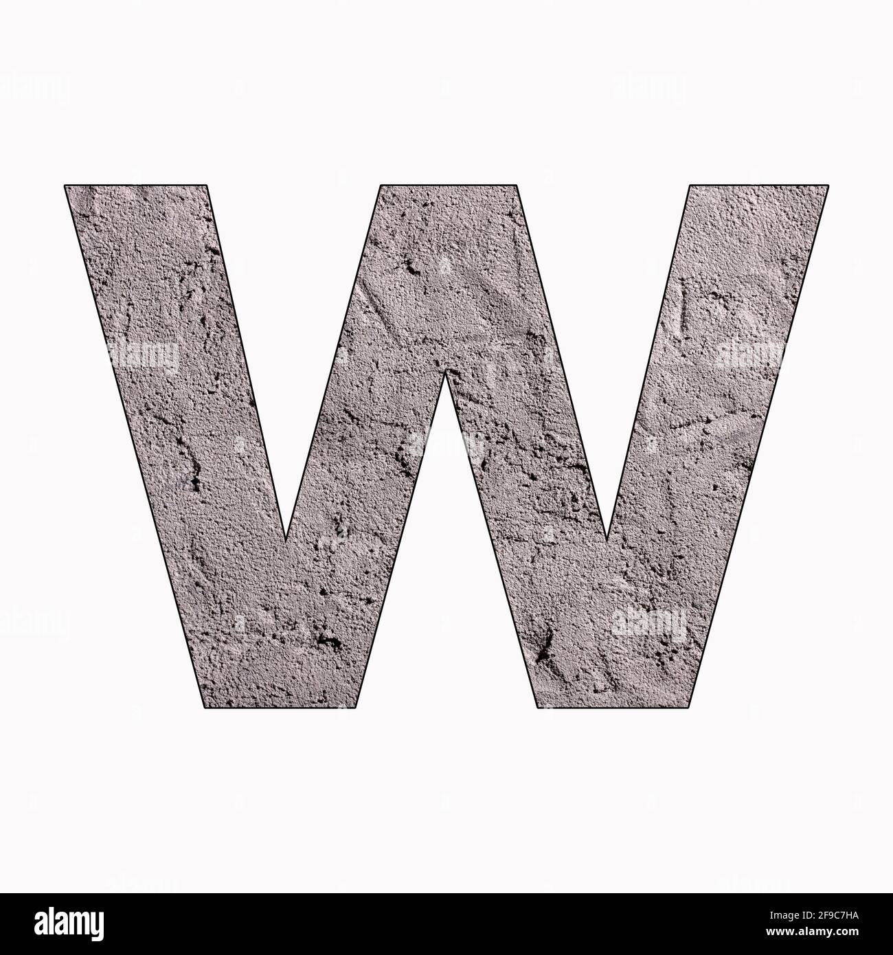 Letter W - Alphabet in gray stucco texture Stock Photo - Alamy