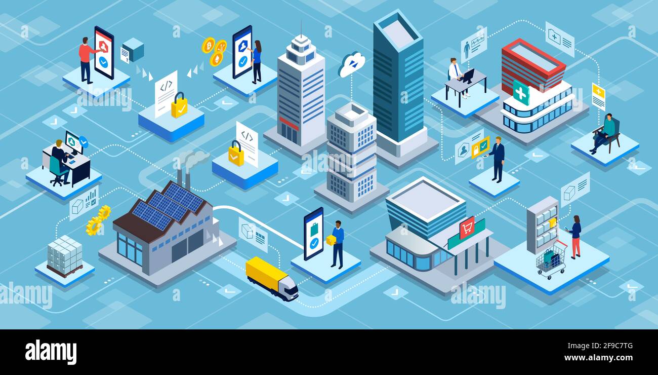 Blockchain industry Stock Vector Images - Alamy