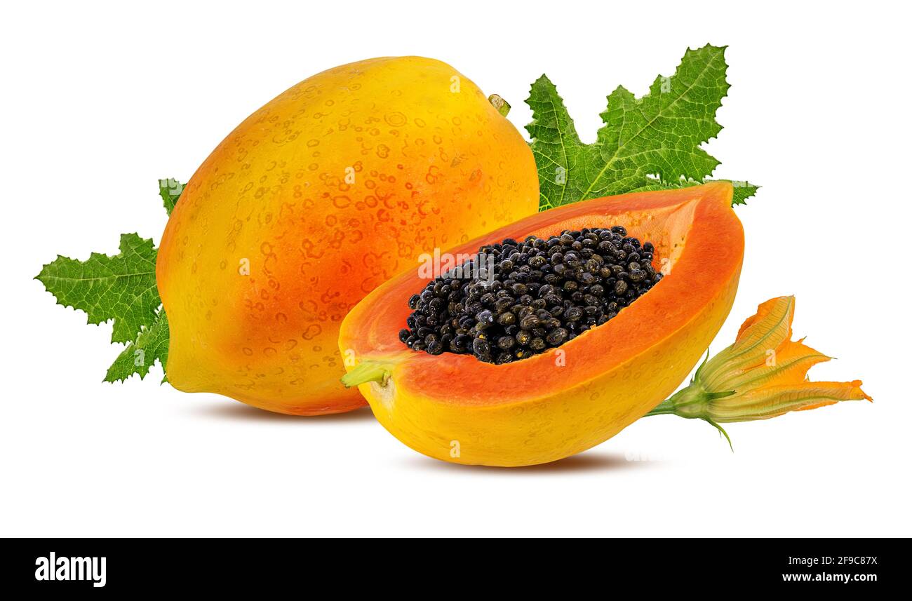 papaya isolated on a white background Stock Photo - Alamy