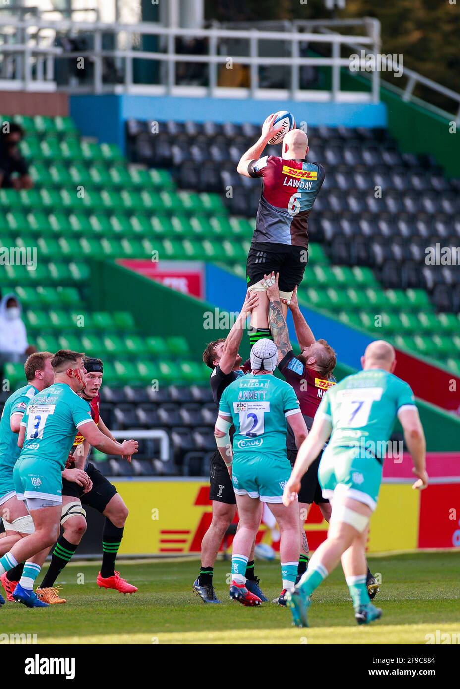 Twickenham Stoop, London, UK. 17th Apr, 2021. English Premiership Rugby ...