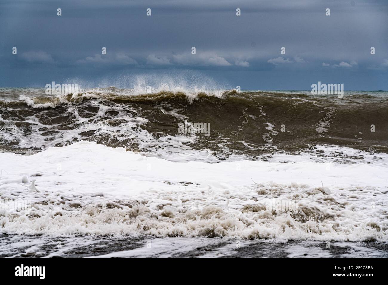 large and powerful sea waves during a storm Stock Photo - Alamy