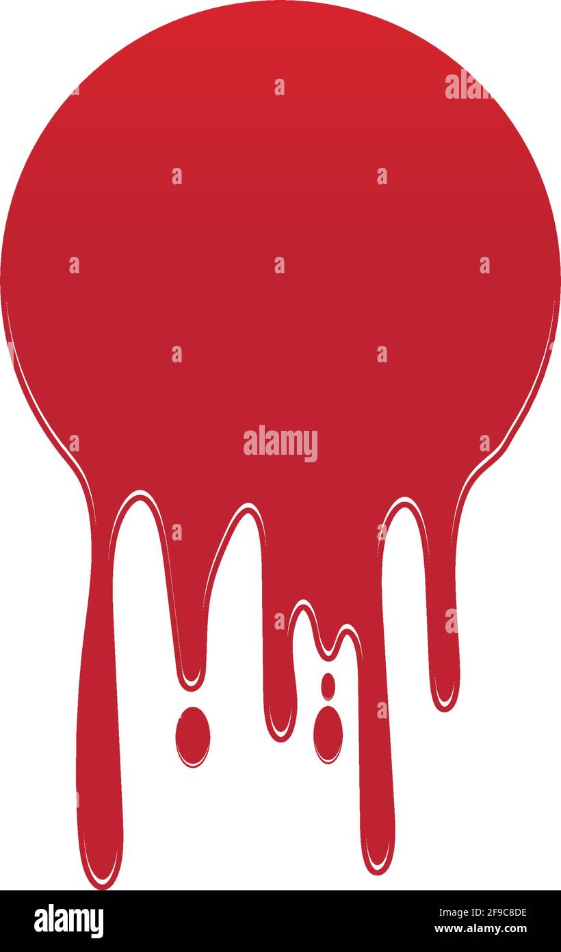 Dripping paint icon logo. Current liquid. Paint flows. Melted circle ...