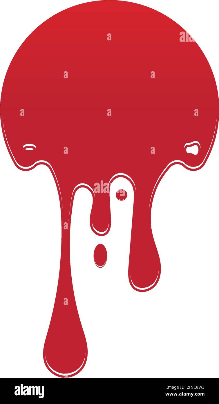 Dripping paint icon logo. Current liquid. Paint flows. Melted circle ...
