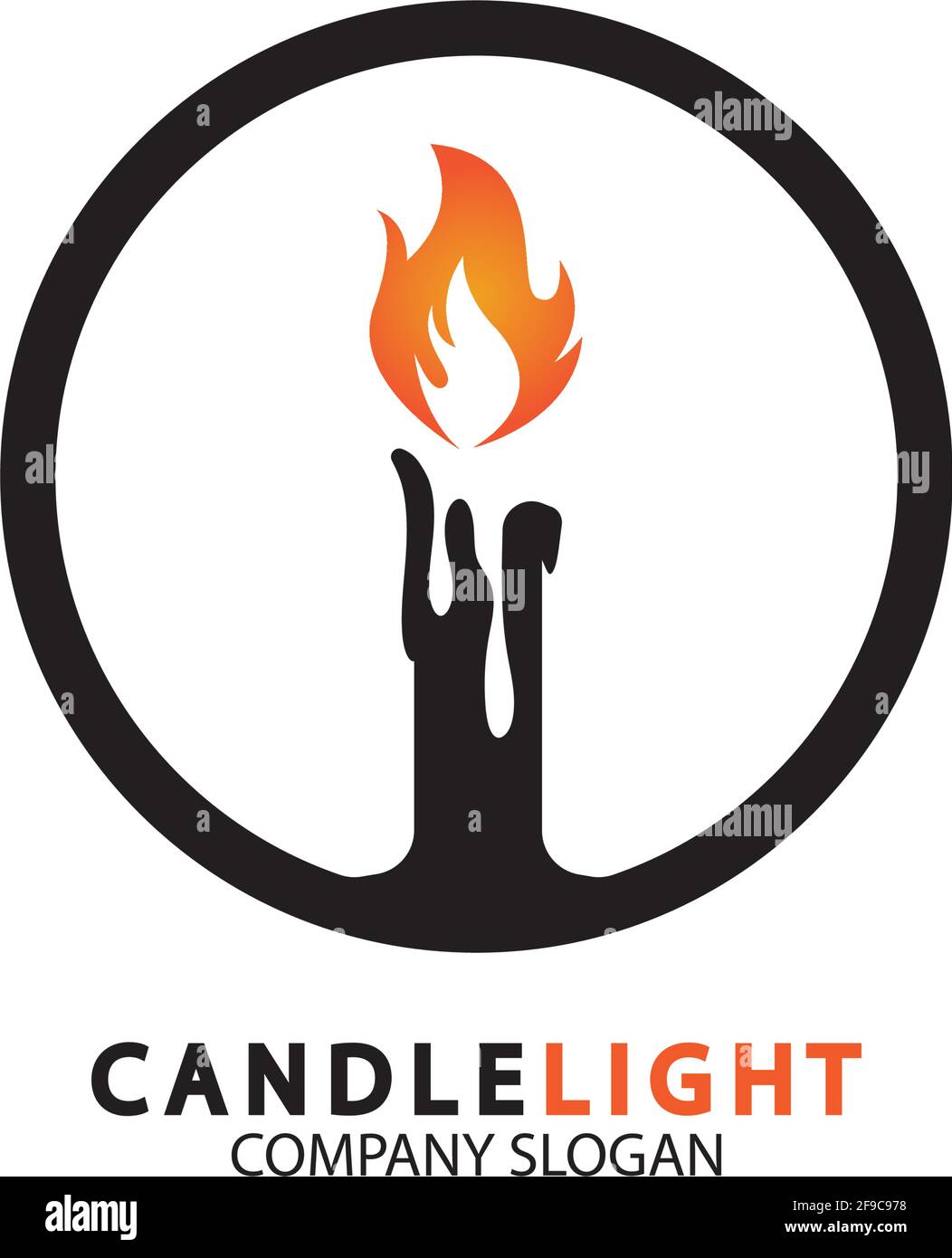 Candle brand logo design Cut Out Stock Images & Pictures - Alamy