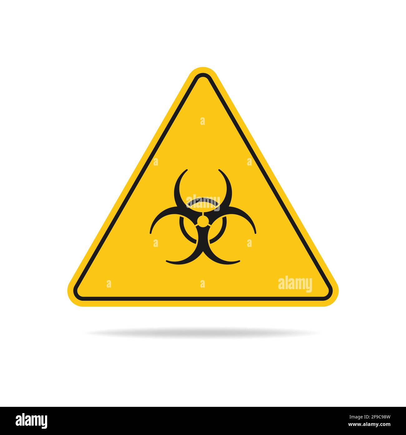 The flat vector illustration of a triangular biohazard sign is isolated ...