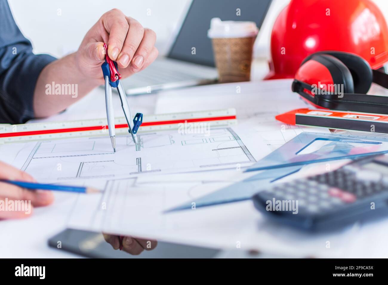 Closeup construction site work desk hi-res stock photography and images ...