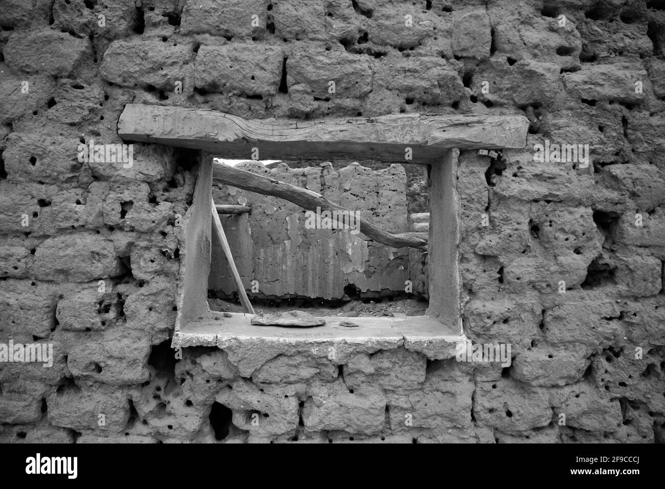 window of a mud brick wall Stock Photo - Alamy