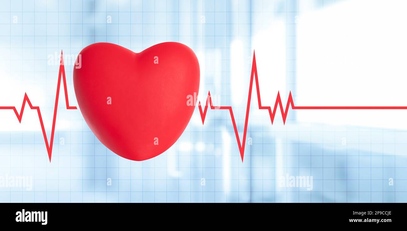 Medical advertisement banner - Illustration of red heart pulse ...