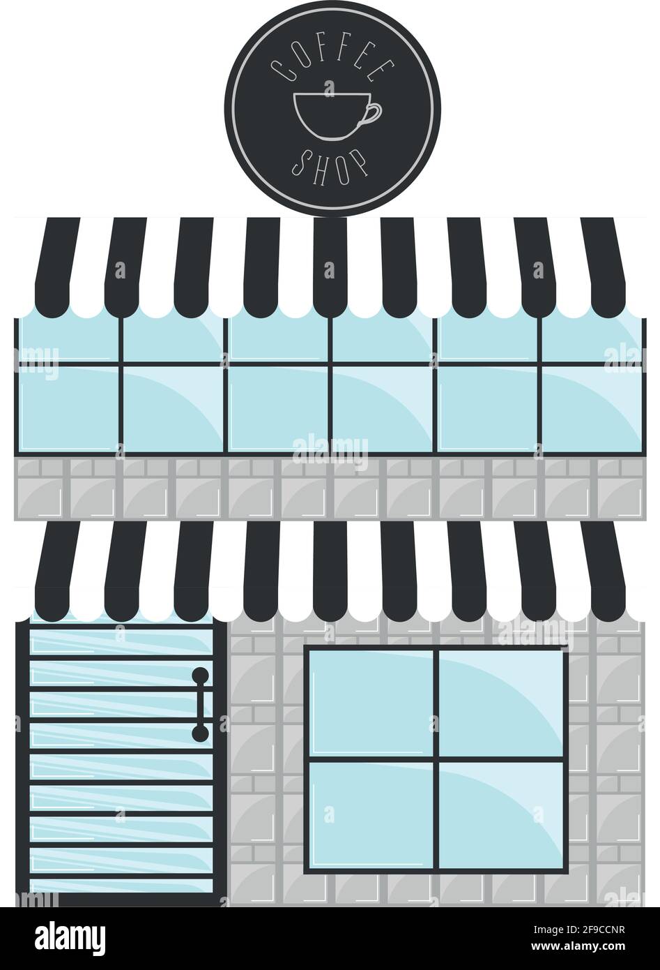 Front view of an isolated coffee shop building - Vector illustration ...