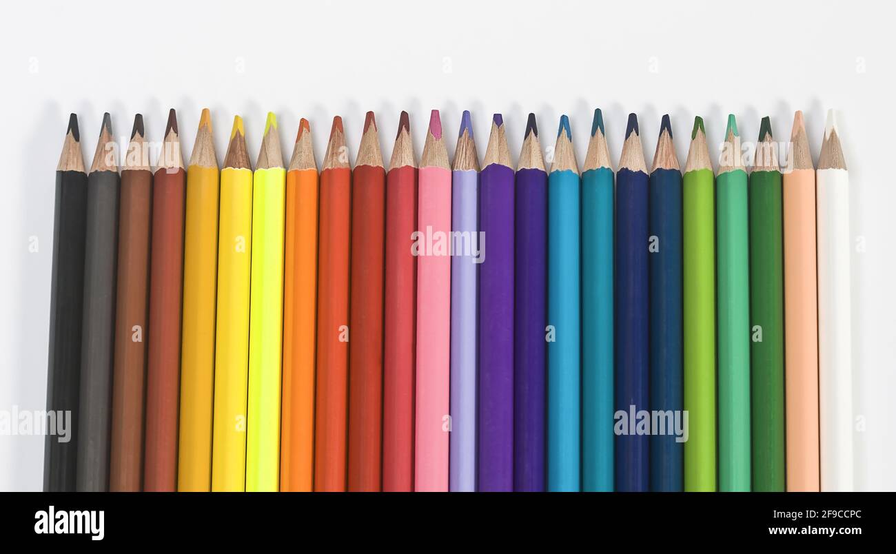 macro of colored pencils Stock Photo - Alamy