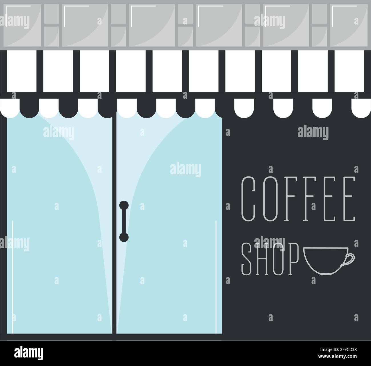 Front view of an isolated coffee shop building - Vector illustration ...