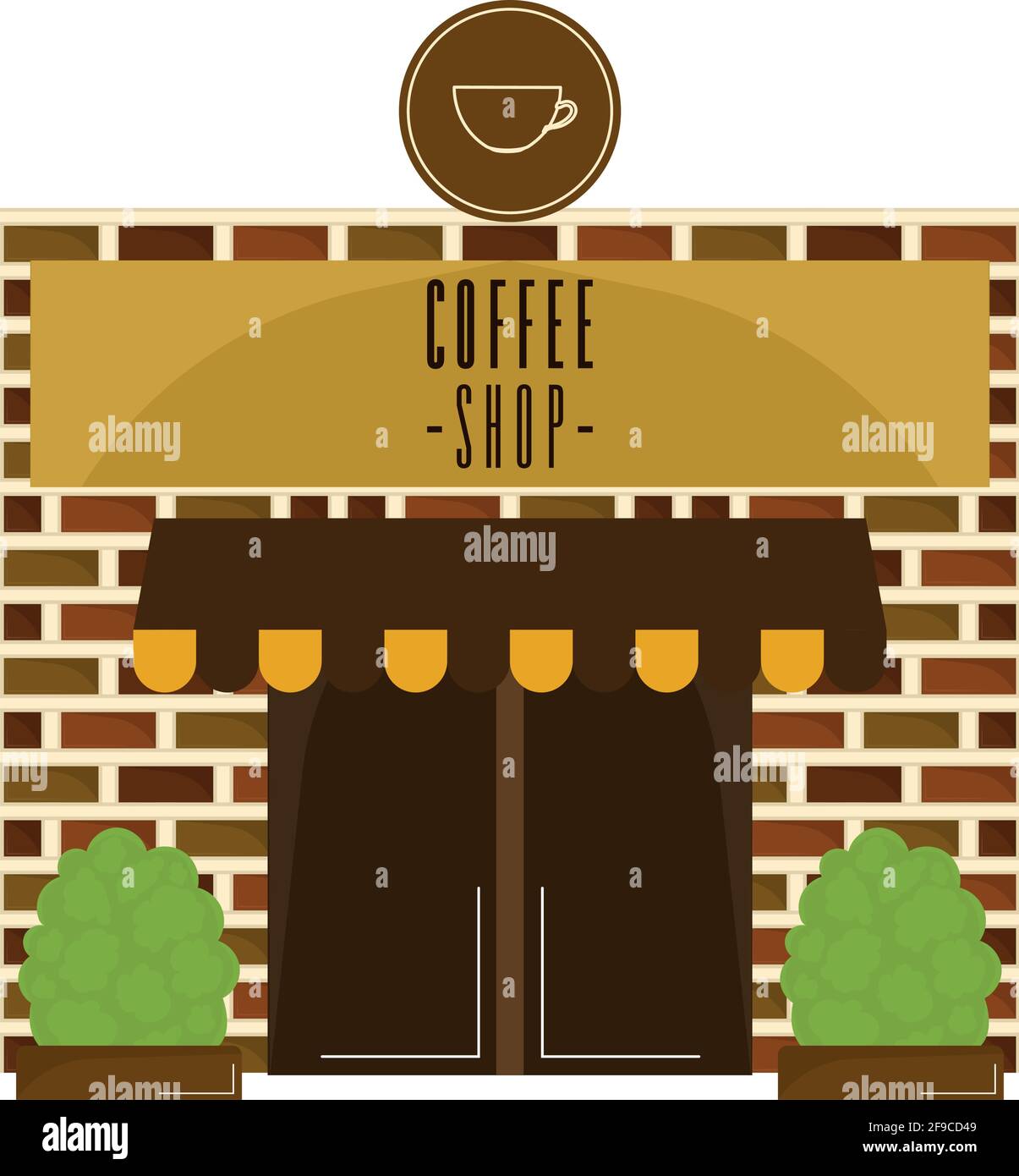 Front view of an isolated coffee shop building - Vector illustration ...