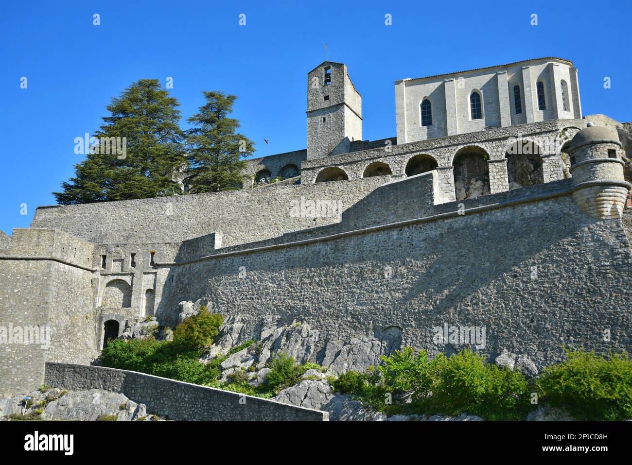 Scenic landscape with view of the Citadel ramparts in the historic ...