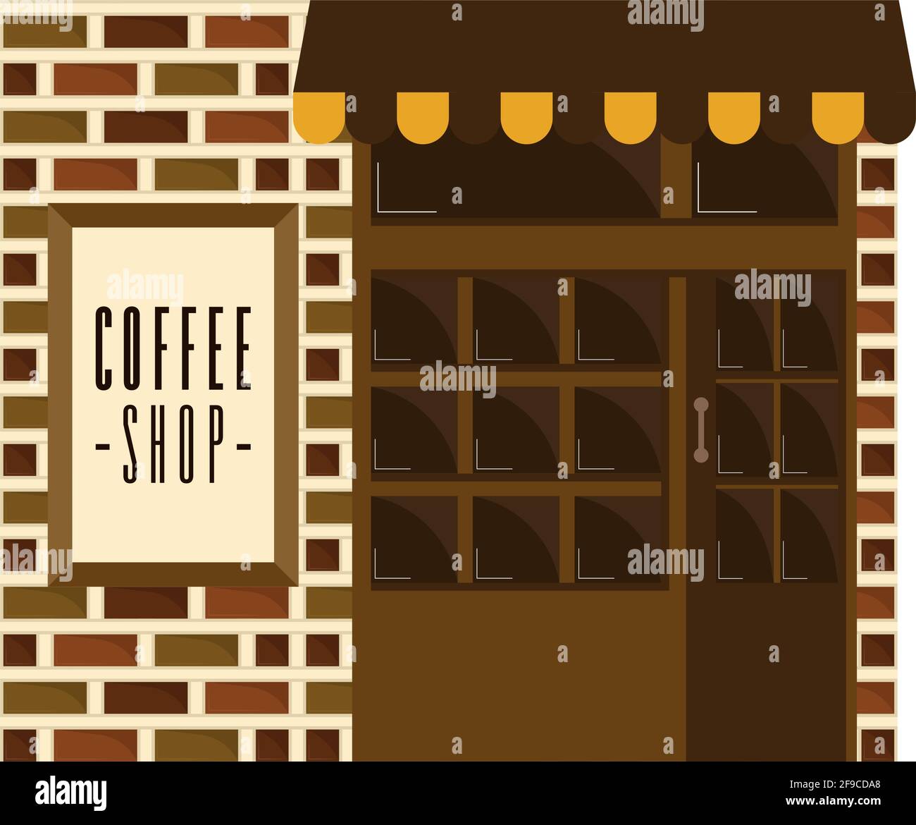 Front view of an isolated coffee shop building - Vector illustration ...