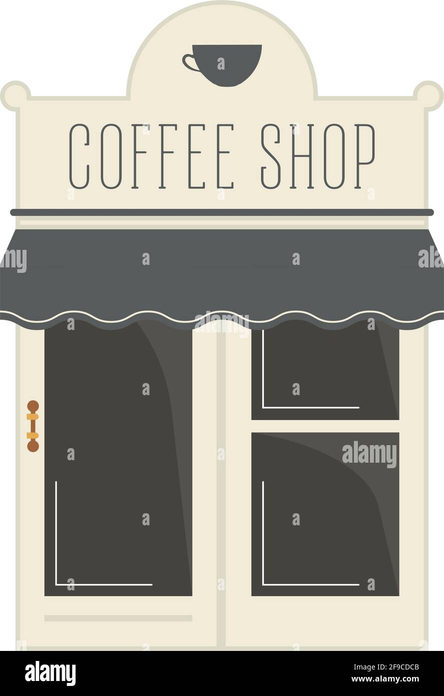 Front view of an isolated coffee shop building - Vector illustration ...