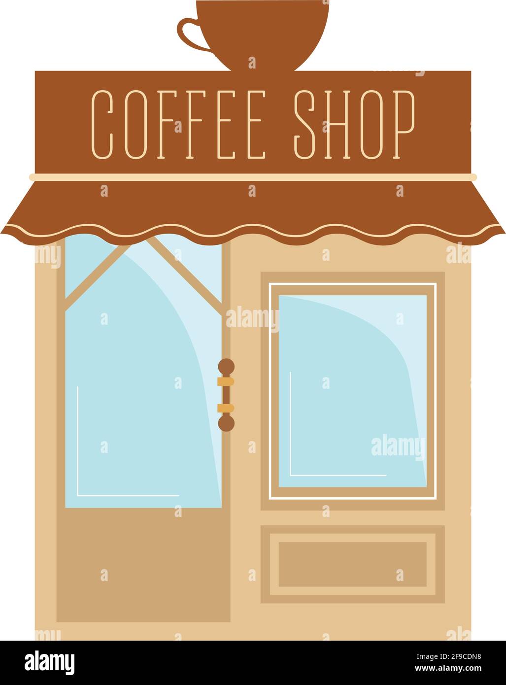 Front view of an isolated coffee shop building - Vector illustration ...