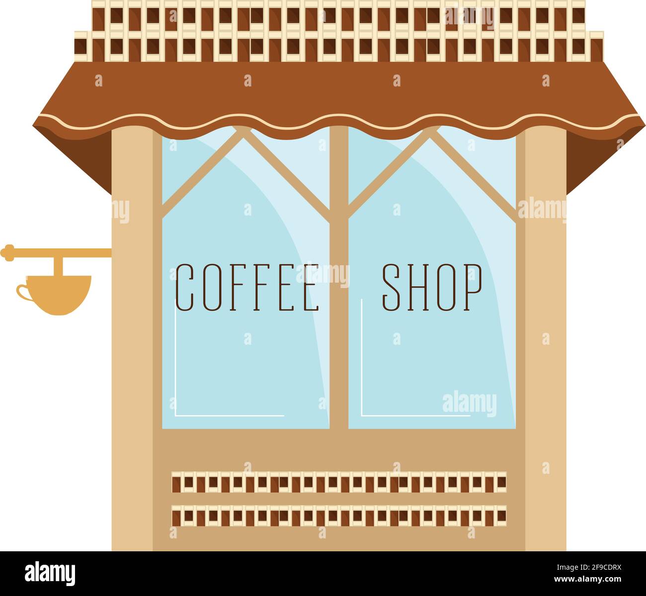 Front view of an isolated coffee shop building - Vector illustration ...