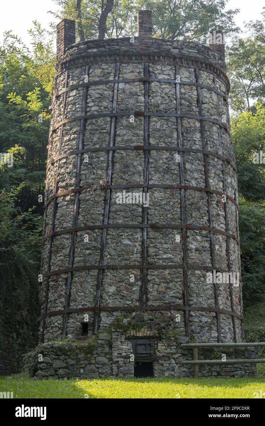 Medieval stone fortress tower in wild nature Stock Photo - Alamy
