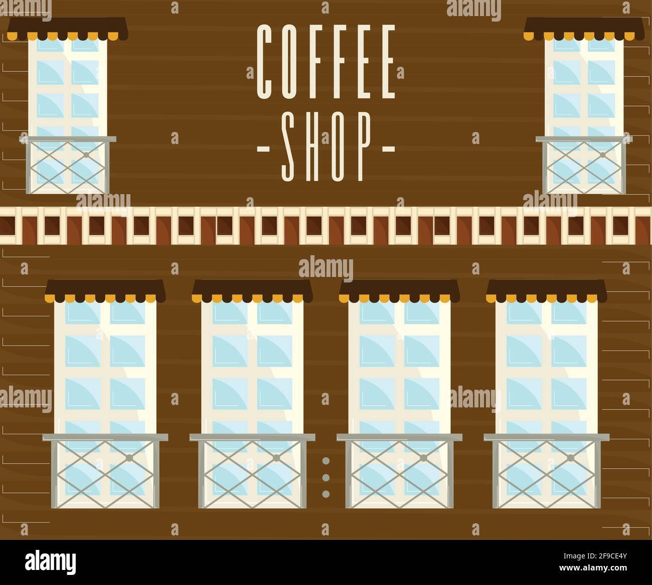 Front view of an isolated coffee shop building - Vector illustration ...