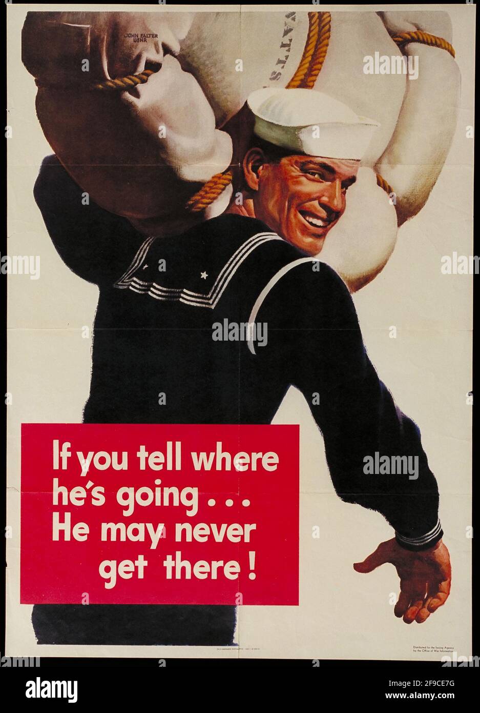 A vintage WW2 poster warning the public of the dangers of careless talk ...