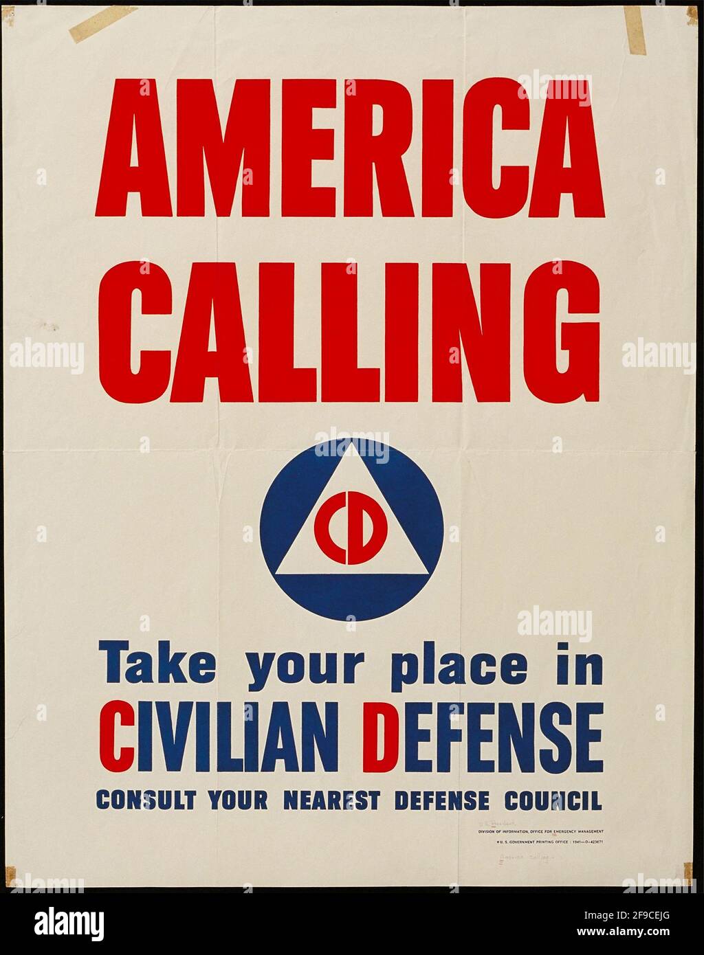 Civil defense poster america hi-res stock photography and images - Alamy