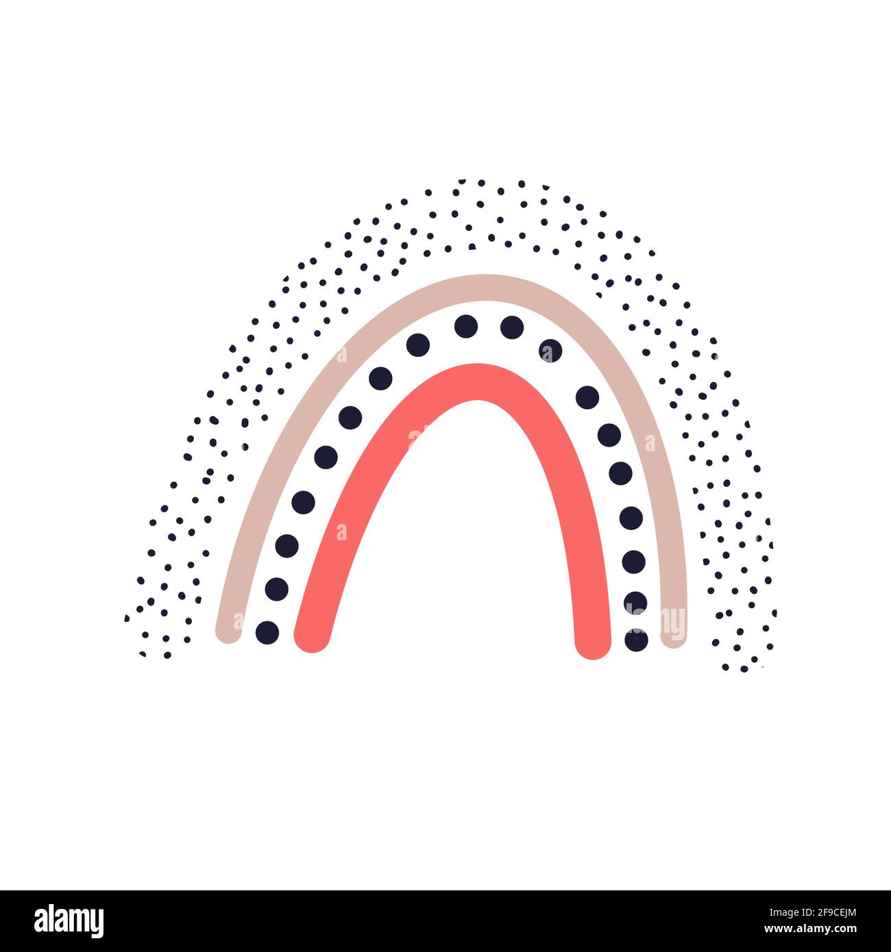 Cute pastel rainbow set with drops and heart isolated on white ...